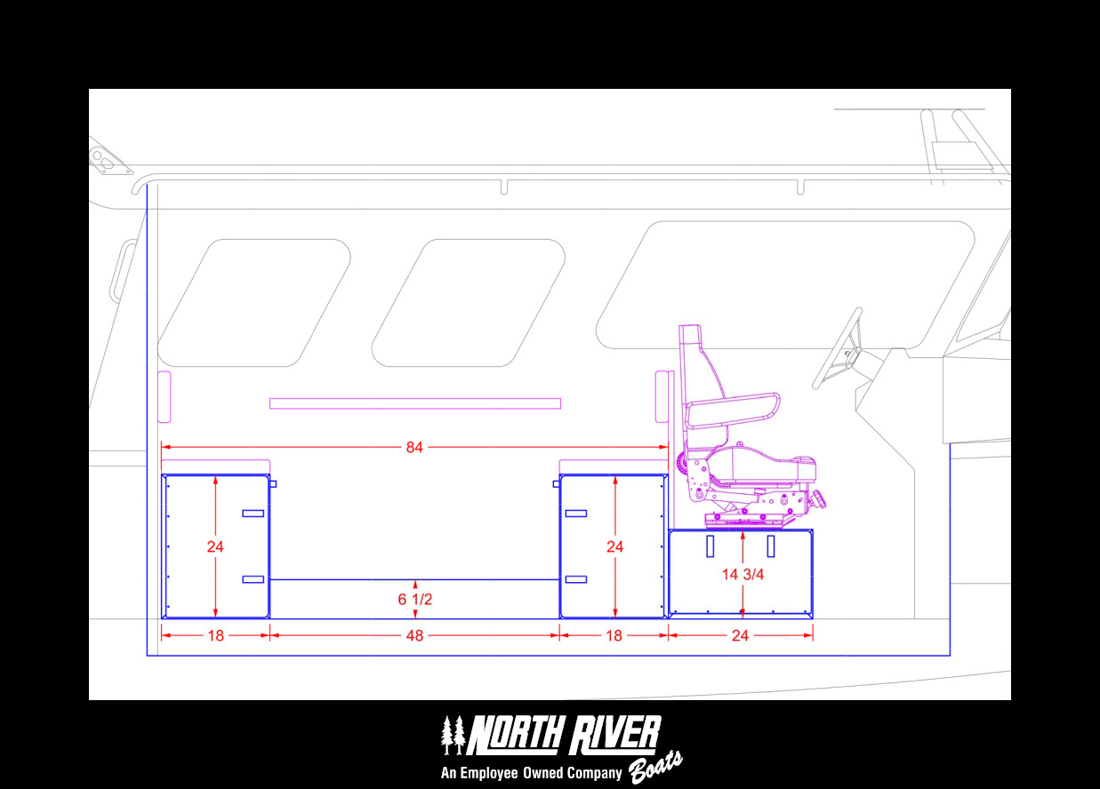 29′-31′ – 11′ OFFSET AISLE CABIN | North River Boats