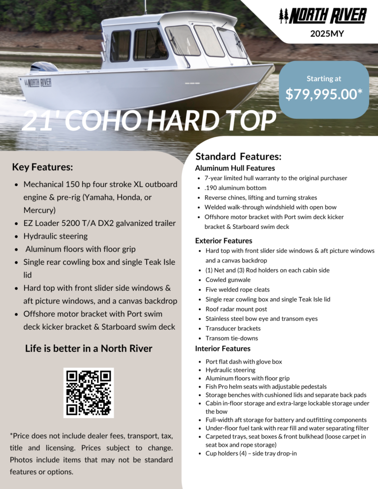 21′ COHO HARD TOP - North River Boats