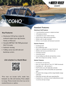 21′ COHO - North River Boats